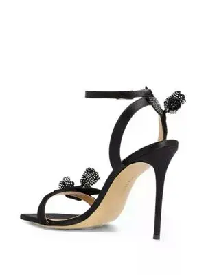 Mach & Mach Wonder Tulip Floral-appliqué Sandals - Black