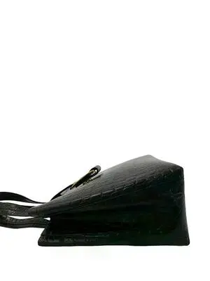 FERRAGAMO 2010-2026 Croc Embossed Leather Vara Bow Satchel