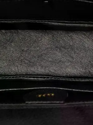 Gucci 20th Century Small Grained Calfskin Bamboo Night Satchel - Black