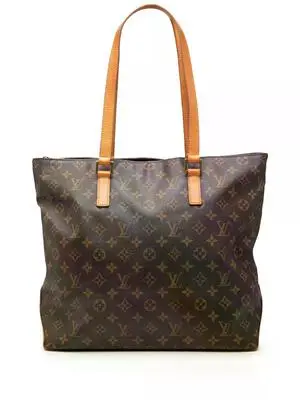LOUIS VUITTON 2000 Monogram Cabas Mezzo Tote Bag - Brown