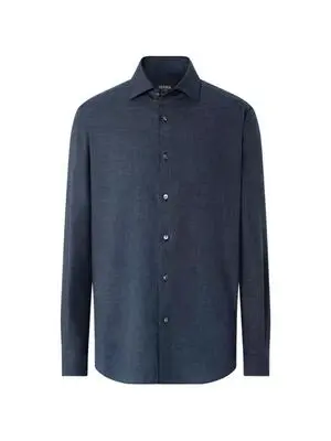 Zegna Navy Cashco Shirt - Blue