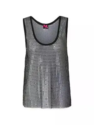 Pinko Sequin-embellished Mesh Top - Silver