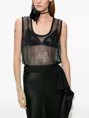 Pinko Sequin-embellished Mesh Top