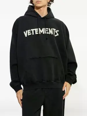 Vetements Logo-print Distressed Hoodie