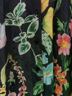 LAVI COUTURE Afrodite Floral Print Ramie Shirt