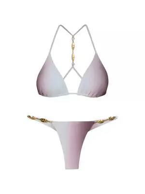 VIX PAULA HERMANNY Beaded-detail Ombré-effect Bikini - Neutrals