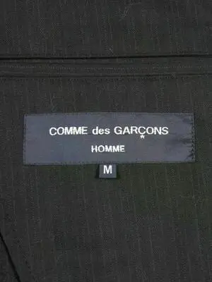 Comme Des Garçons Single-breasted Striped Tailored Wool Blazer - Black
