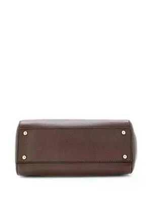 Dolce & Gabbana Miss Sicily Leather Medium Satchel - Brown