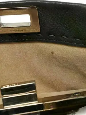 Fendi Mini Peekaboo Selleria Shoulder Bag - Black