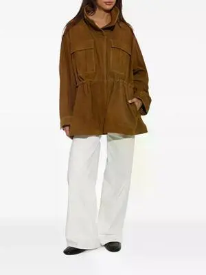 RÓHE Suede Drawstring Jacket - Brown