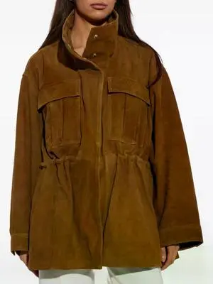 RÓHE Suede Drawstring Jacket - Brown