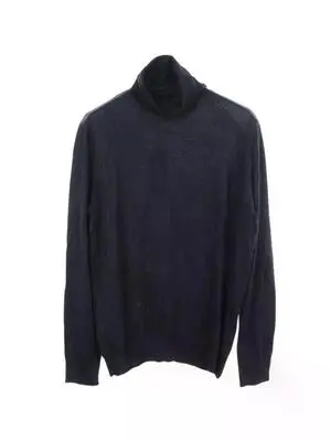 Dior Navy Cashmere Bee Embroidery Turtleneck Sweater