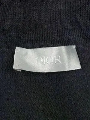 Dior Navy Cashmere Bee Embroidery Turtleneck Sweater