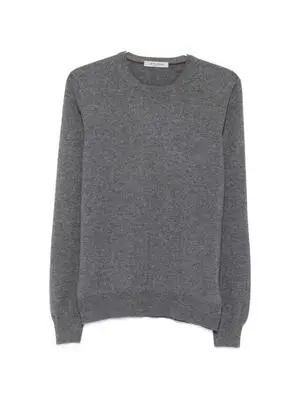 FILERIA Crew-neck Ribbed-trim Knit - Grey