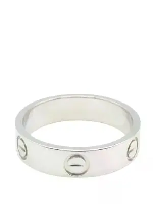 Cartier Platinum Love Ring With Engraved Screw Motifs - Silver