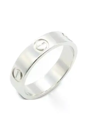Cartier Platinum Love Ring With Engraved Screw Motifs - Silver