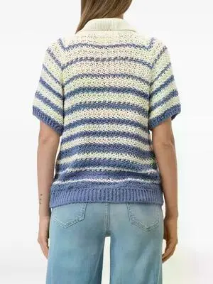 Closed Striped-knit Polo Cardigan