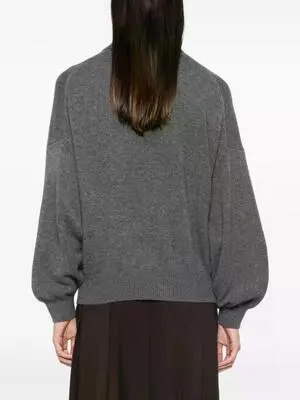 LISA YANG Etta Cashmere Polo Sweater - Grey