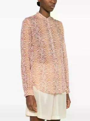 FORTE_FORTE Zebra-print Cotton-blend Blouse