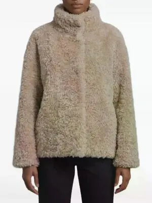 Herno Faux-fur Stand-up Collar Jacket - Neutrals