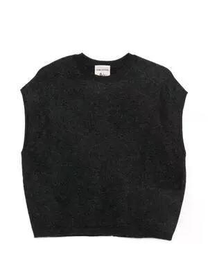 SEMICOUTURE Crew-neck Sleeveless Vest - Grey