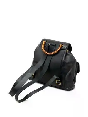 Gucci 20th Century Calfskin Bamboo Drawstring Backpack