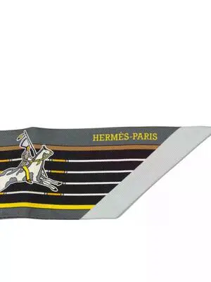 Hermès 2010-2026 Pani La Shar Pawnee Twilly Silk Scarf Scarves - Black