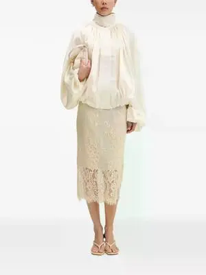 VICOLO Lace Overlay Midi Skirt