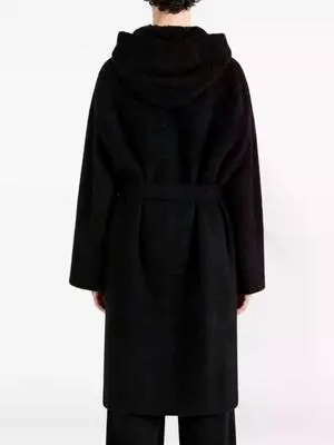 Rick Owens Tower Hooded Belted Coat