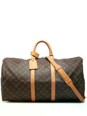 LOUIS VUITTON 1993 Monogram Keepall Bandouliere 55 Travel Bag - Brown