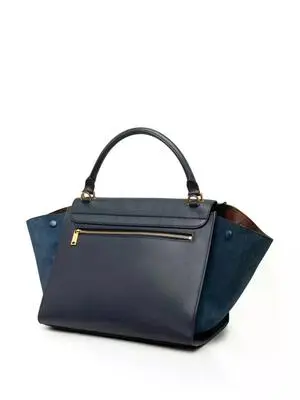 Celine 2015 Medium Calfskin And Suede Trapeze Satchel
