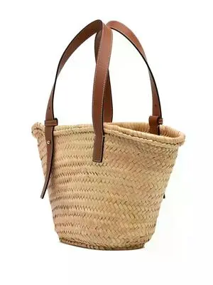 Loewe 2022 Small Raffia Anagram Basket Tote Bag