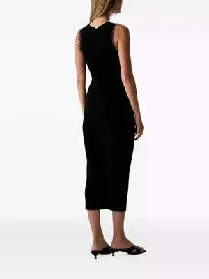 TWINSET Midi Lace-trim Ribbed-knit Dress
