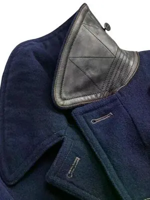 Ralph Lauren Double-breasted Leather-trimmed Coat