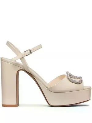 Valentino Garavani 115mm Vlogo Signature Platform Sandals - Neutrals