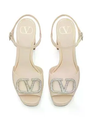 Valentino Garavani Vlogo Signature Platform Sandals - Neutrals