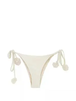 PatBO Sunstone Floral-detail Side-tie Bikini Briefs - Neutrals