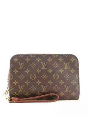 LOUIS VUITTON Pochette Orsay Monogram Canvas Clutch Bag - Brown