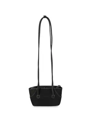 MARGESHERWOOD Small Boat Contrast-stitch Leather Shoulder Bag