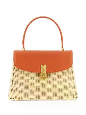AMATO DANIELE Queen Rattan Leather-trim Tote Bag - Neutrals