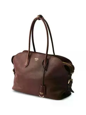 Prada Large Signet Leather Tote Bag