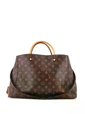 LOUIS VUITTON Montaigne Handbag Monogram Canvas Gm Tote Bag - Brown