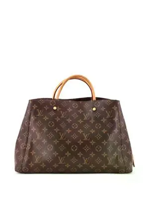 LOUIS VUITTON Montaigne Handbag Monogram Canvas Gm Tote Bag - Brown