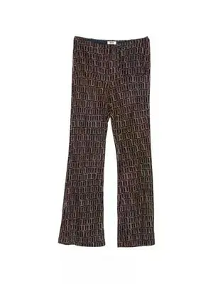 SIYU Geometric-print Flared Trousers