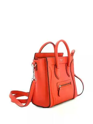 Celine Luggage Bag Grainy Leather Nano Crossbody Bag - Red