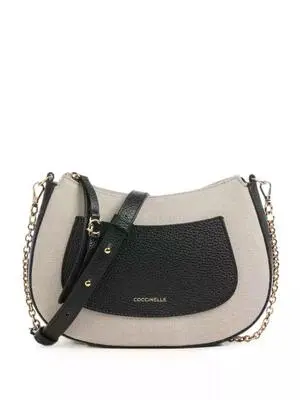 COCCINELLE Grained-leather Canvas Shoulder Bag