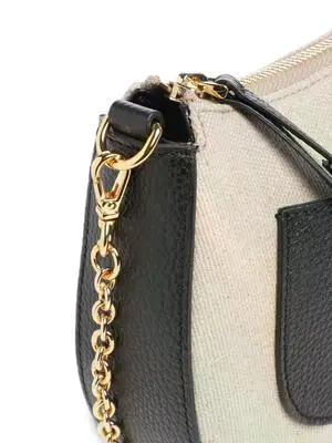 COCCINELLE Grained-leather Canvas Shoulder Bag