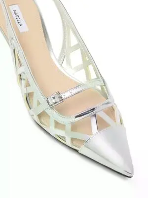 MANILA GRACE Cut-out Slingback Pumps