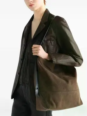 LEMAIRE Belted Cotton Tote - Brown