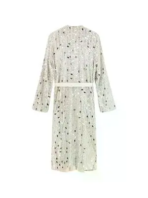 DE SANTIS Sequin-embellished Belted Coat